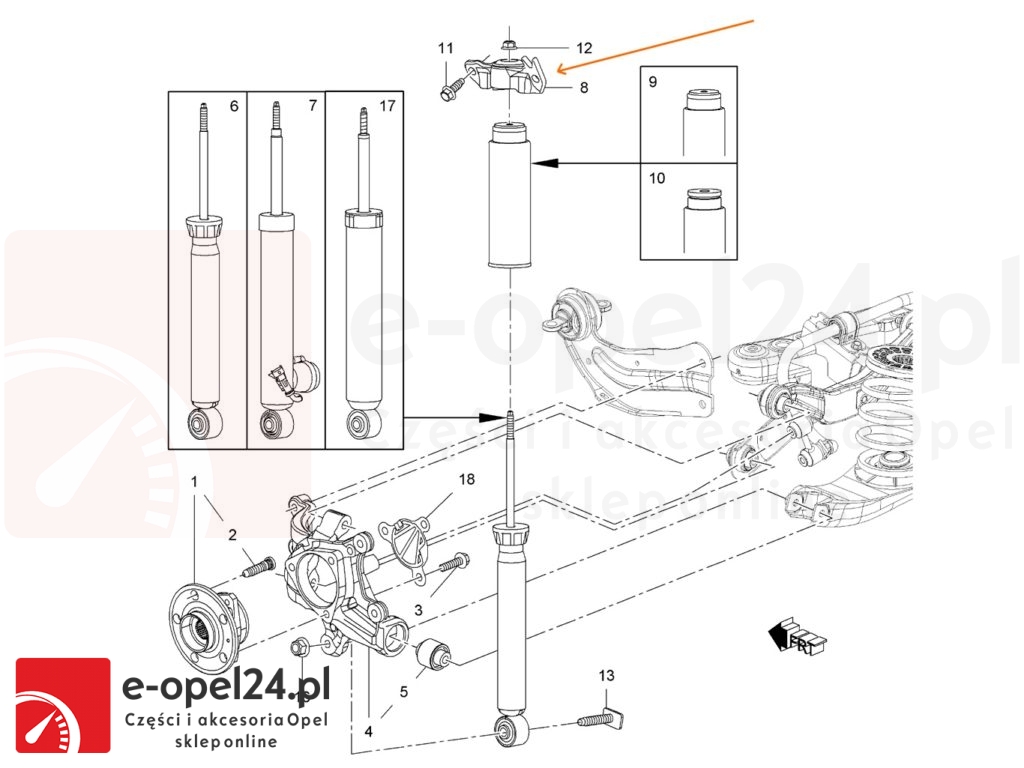 Komplet poduszek tylnych amortyzatorów Opel Insignia 436427 / 436426 ...