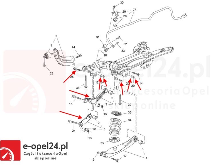 Komplet wahaczy tylnej osi Opel Insignia A Polift | e-opel24.pl