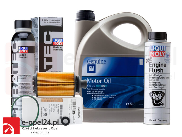 Oryginalny filtr oleju Gm 95528277 + olej + płukanka + ceratec